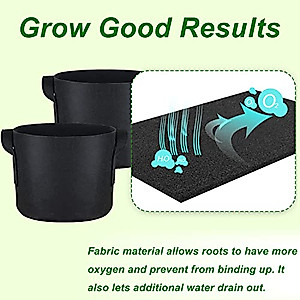 PHYEX 12-Pack 5 Gallon Nonwoven Grow Bags, Aeration Fabric Pots with Durable Handles, Come with 12 Pcs Plant Labels