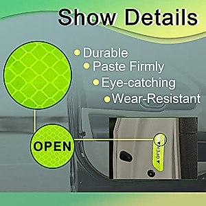 4PCS Universal Car Door Open Prompt Warning Stickers, Anti-Collision Safety Reflective Decal Tape, Car Accessories Universal for Truck, Van, SUV, Night Conspicuity Safety Sign(yellow)