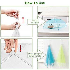 HBlife 6 pack Colored Large Pop-Up Mesh Food Cover Tent,17 Inches Food Protector Covers Reusable and Collapsible Outdoor Picnic Food Covers Tent For Parties Picnics, BBQs