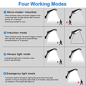 Outdoor Solar LED Wall Light IP65 Waterproof Area Security Night Lighting Wireless Dusk to Dawn Motion Sensor Lamp Remote Controlled 4 Working Modes for Garden, Fence, Patio, Yard, 900LM 6000K
