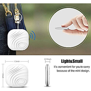 Key Finder Locator (Pack of 2), Smart Bluetooth Item Tracker & Finder Device for Wallet, Phone, Dogs, Cats - Anti-Lost Bidirectional Alarm Reminder - Replaceable Battery, White + Green