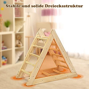 INFANS Kids Wooden Triangle Climber, Toddler Climbing Toys with 3 Different Climbing Ladders, Indoor Playful Climbing Toys with Stable Structure, Gift for 3+ Boys Girls