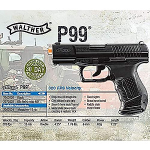 Walther P99 Blowback CO2 Powered 6mm BB Pistol Airsoft Gun, Walther P99 Airsoft Gun