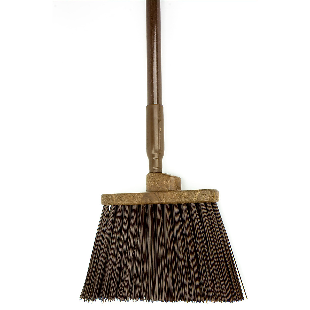 SPARTA 41083EC01 Plastic Color Coded Broom, Unflagged Bristles, Long Broom With Angled Head For Small Debris Cleaning, 56 Inches, Brown