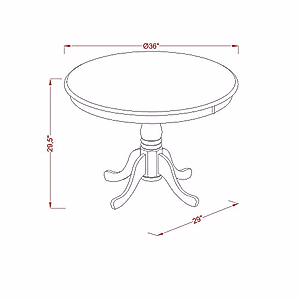 East West Furniture ANDR3-LWH-07 Dining Room Table Set, 3-Pieces