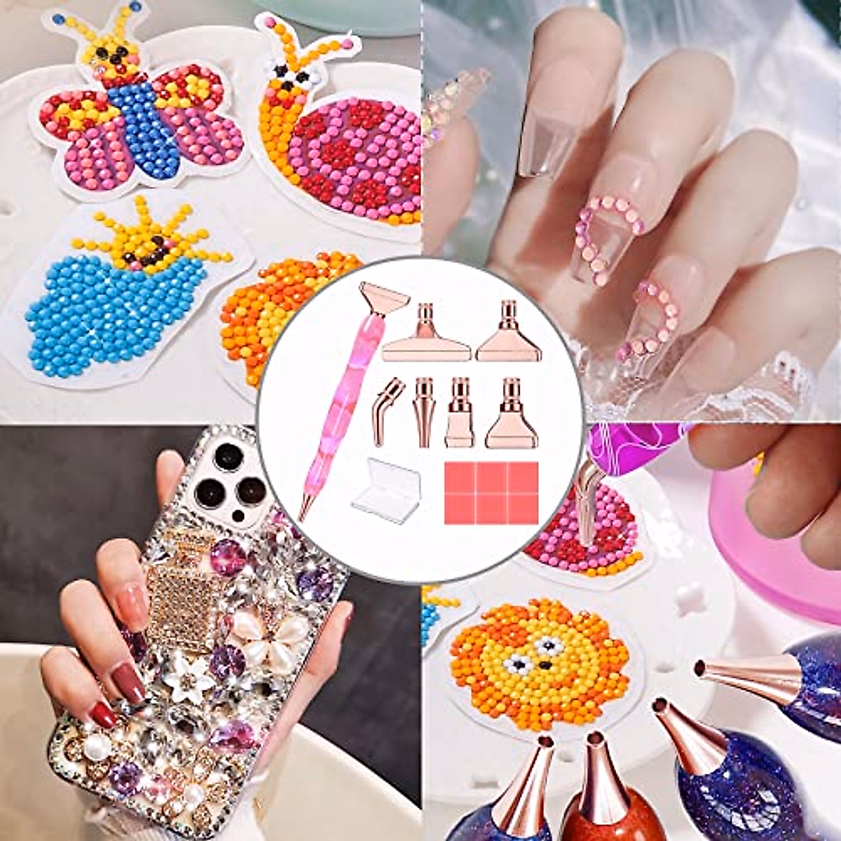 14pcs Diamond Art Pens Diamond Art Accessories and Tools Exquisite Metal Diamond Painting Pen Tips and 6 Glue Clay,Comfort Grip,Faster Drilling Diamond Painting diamond painting accessories Tools