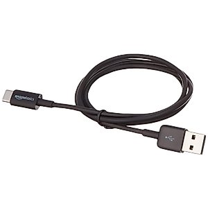 Amazon Basics USB Type-C to USB-A 2.0 Male Charger Cable, 3 Feet (0.9 Meters), Black, 1 Count, 1-Pack, Laptop