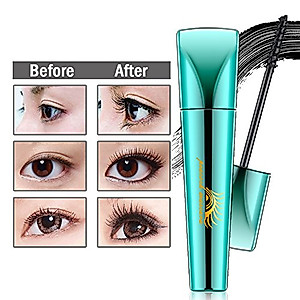 Mascara Lash 4D Mascara Waterproof Fiber Mascara Liquid Lash Mascara Thick Eyelash Long Lasting Smudge-Proof with 360 Degrees Spiral Brush(1 PCS)