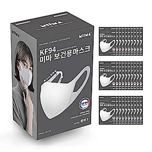 MIIMA MASK [30 pcs] Individually packaged disposable KF94 Masks : Small [MADE IN KOREA] - White
