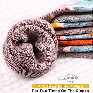 OutdoorMaster Kids Ski Socks 2 Pack - Merino Wool Blend, Over the Calf Design (M, Mt View - 2)