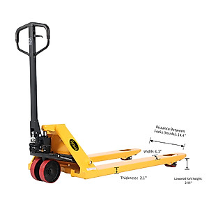 APOLLO Manual Pallet Jack 5500lbs Capacity 7.3" Lifting Height Hand Pallet Truck 27" W x 48" L Forks with Integrated Pump