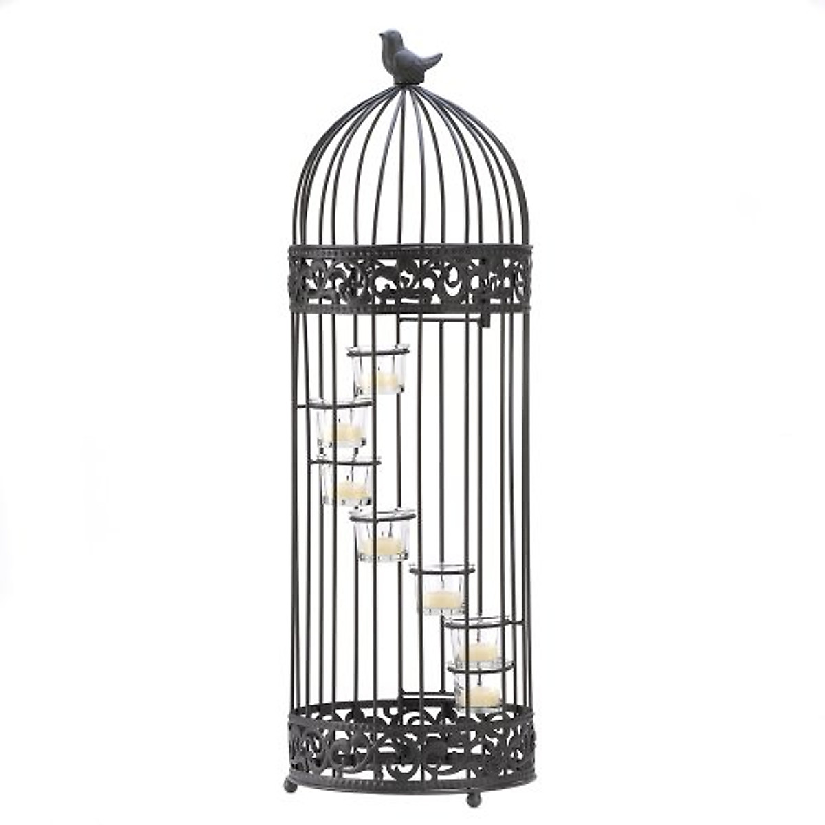 Accent Plus 57071808 Birdcage Spiral Candle Stand, Black