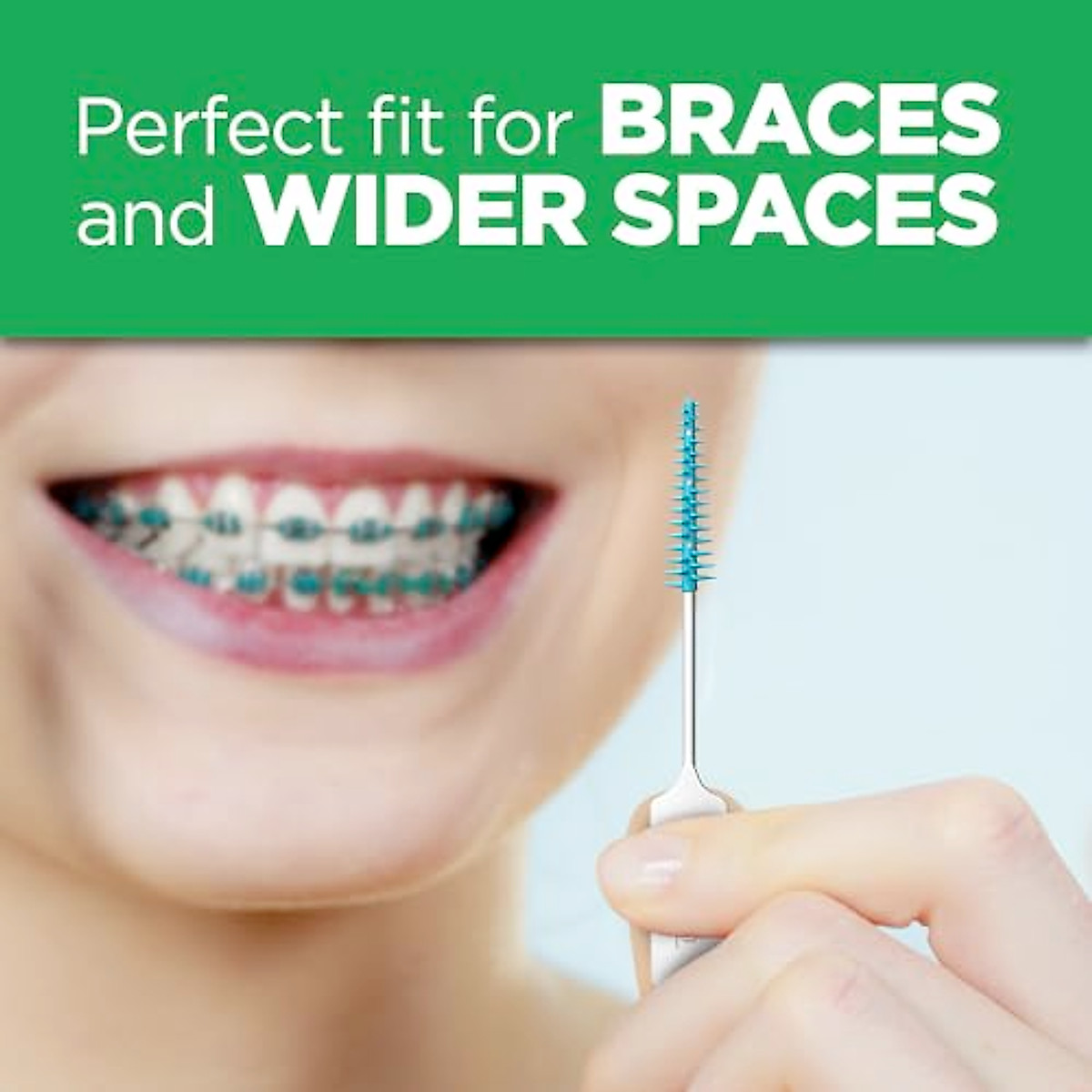 GUM Soft-Picks Wider Space, Easy to Use Dental Picks for Teeth Cleaning and Gum Health, with Convenient Carry Case, Dentist Recommended Dental Picks, 100ct