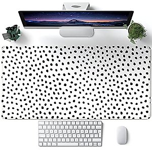 Boho Desk Mat, Polka Dot Large Mouse Pad Desk Pad Boho Desk Accessories for Women Office Decor, XXL Mousepad Long Laptop Keyboard Mouse Mat 31.5''X15.7'' Non-Slip Rubber Base with Stitched Edges