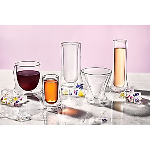 JoyJolt Cosmo Double Wall Whiskey Glasses – Set of 2 Double Wall Tumbler, Ideal for Old Fashioned, or Sweet Manhattan Cocktails –Eminent Brandy Glass for Party – 10 oz Scotch Whiskey Glasses