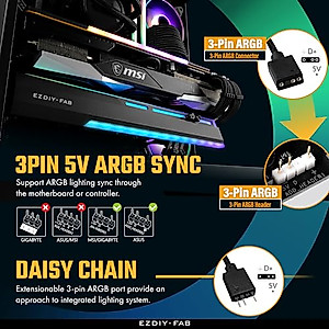 EZDIY-FAB 5V ARGB GPU Holder Brace Graphics Card GPU Support Video Card Holder Bracket, Strenchable Structure, Video Card Sag Holder/Holster Bracket Support RX7990XTX, RTX4090, Black-341