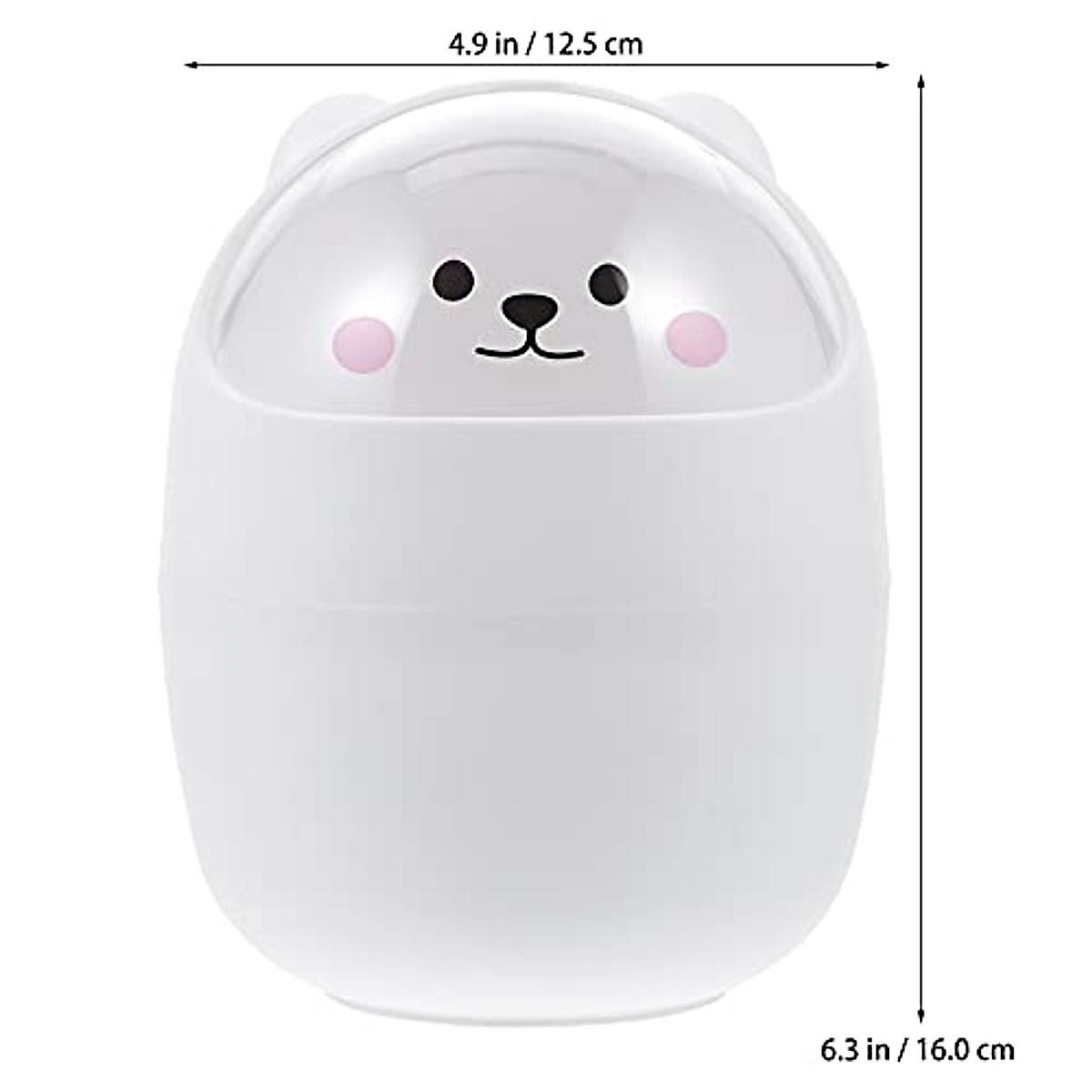 LIFKOME Cute Mini Desktop Trash Can Mini Trash Can with Lid Desktops Cartoon Animals Waste Bin Cute Shape Small Garbage Can Large Capacity Cartoon Wastebasket for Home Kitchen Office