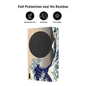 PlayVital The Great Wave Custom Vinyl Skins for Xbox Core Wireless Controller, Wrap Decal Cover Stickers for Xbox Series S Console Controller