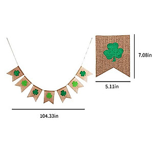GOER St. Patrick's Day Irish Shamrock Garland Banner for St. Patrick's Day Decorations (104 Inch)