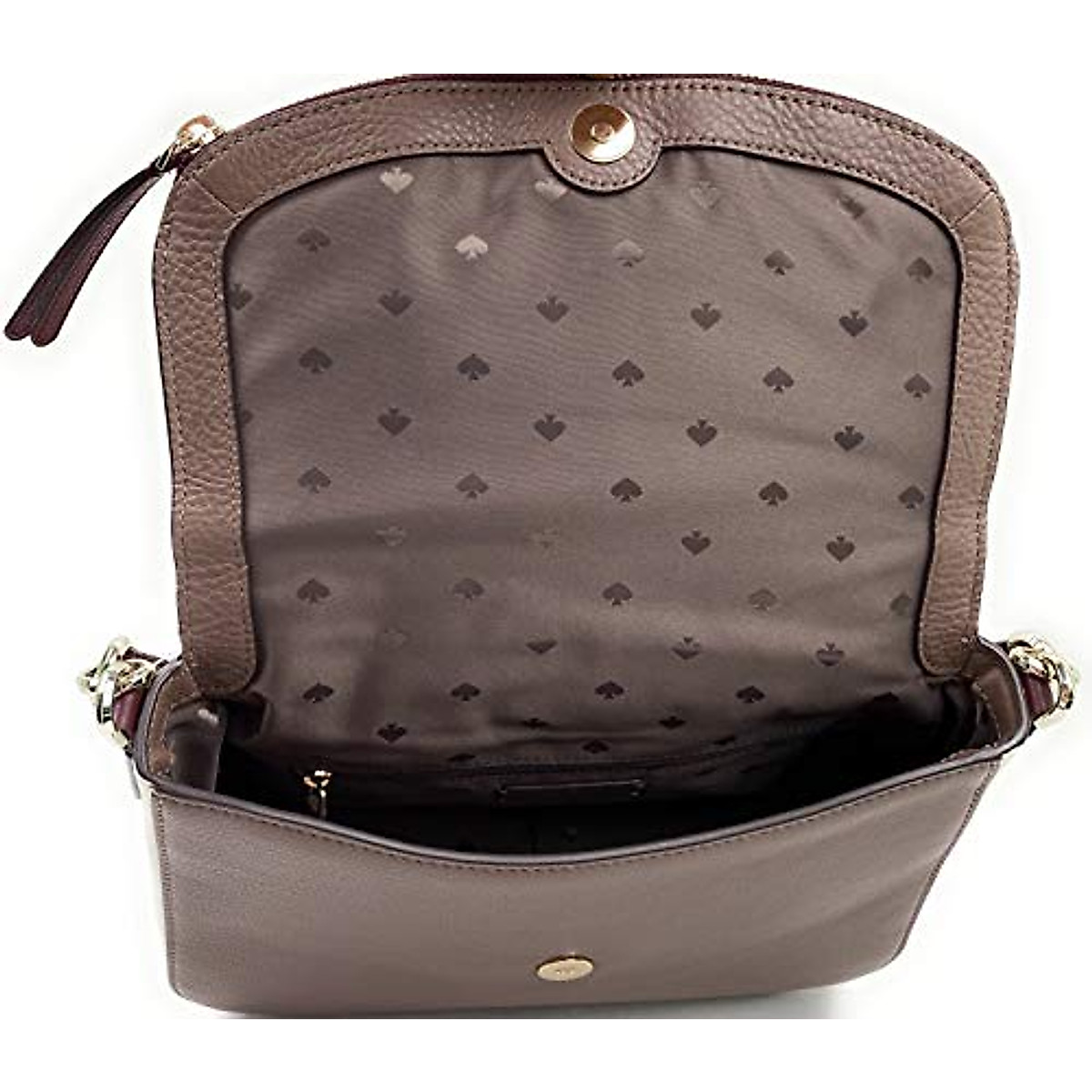 Kate Spade New York Jackson Soft Pebbled Leather Medium Flap Shoulder bag (Neutral Multi)