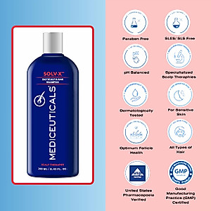 Mediceuticals Solv-X Shampoo - For Oily Hair and Scalp - Scalp Acne Shampoo for Men, Women and Teens 8.45 oz (250 ml)