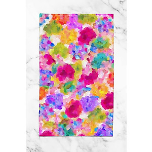 Abstract Spring Flower Hand Towel - Kitchen Towel - Bathroom Hand Towel - Dish Towel - Cotton Terry Cloth - 15"x25"