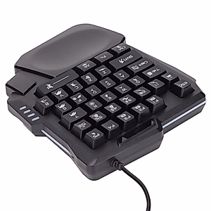 Archuu One-Handed Mechanical Gaming Keyboard,35 Keys Waterproof Professional Gaming Keypad,with 3 Color Backlight, Single Handed Keyboard for Computer Mobile Games