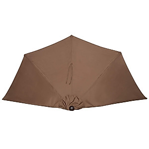 Villacera 83-OUT5464 9' Outdoor Patio Half 5 Ribs Fade Resistant Condo or Townhouse Umbrella in Brown, Height: 7’ 11”. Canopy Diameter (Coverage Area): 9 ft