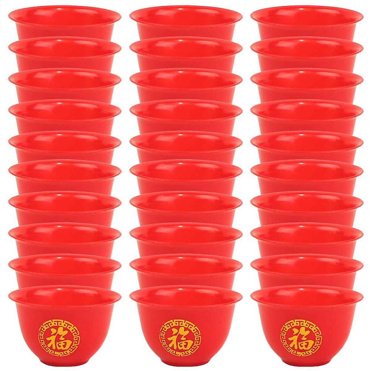 Kichvoe Whiskey Glasses 50pcs Chinese Wedding Cup Plastic Shot Cups Red Wine Cup Wine Drinking Cups Chinese Wedding Wine Cup for Chinese Baijiu Wine Plastic Wine Glasses