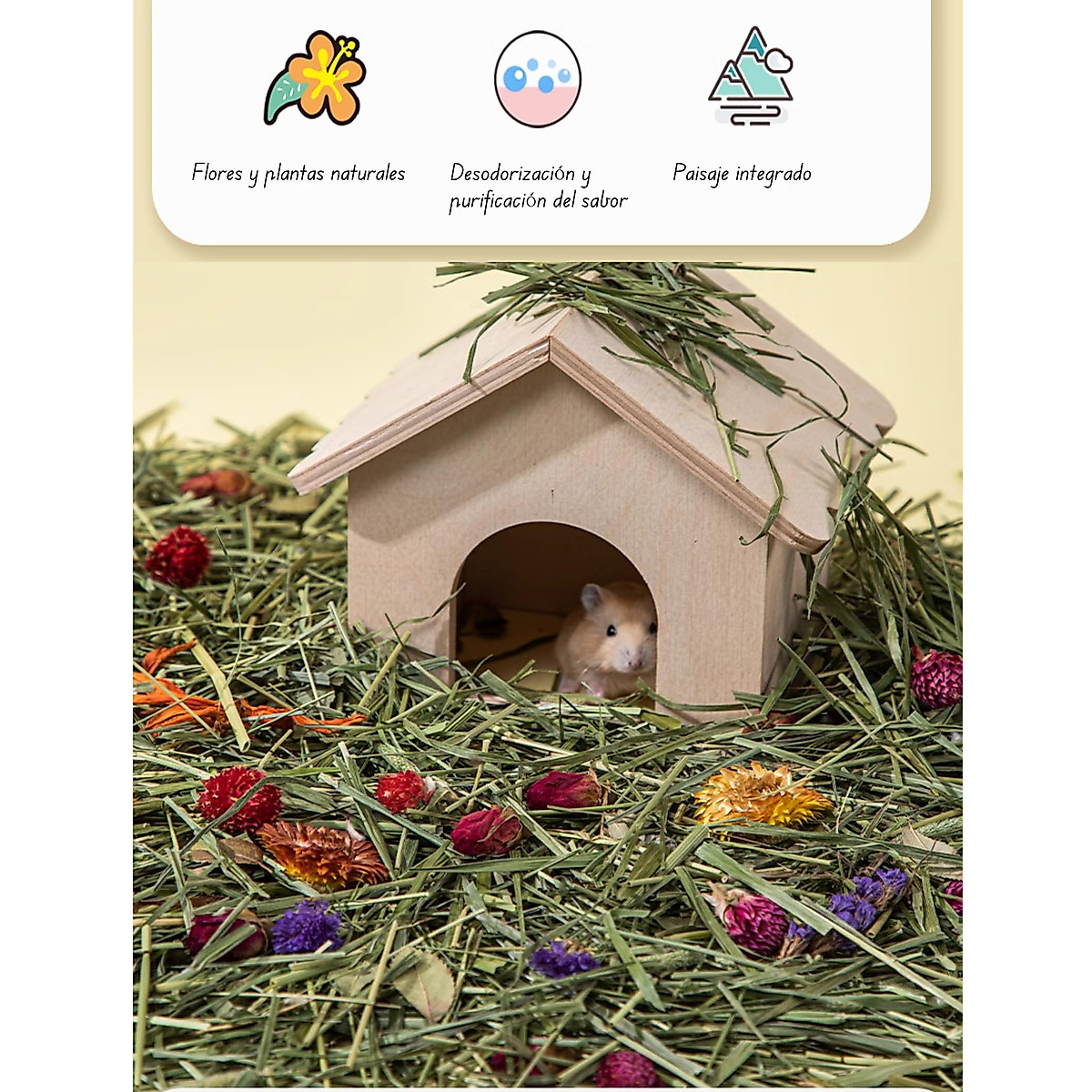 GLOGLOW Small Pet Bedding, Dried Flowers Plants Padding for Squirrels Guinea Pigs Rabbits Chinchillas Hamsters Gerbils(100g) Treats