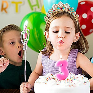 Tiaras for Girls, Didder Princess Crowns and Tiaras for Little Girls Tiara, Crystal Crown for Girls Gold Birthday Crown Red Gem Princess Crown for Kids for Flower Girls and Prom, Christmas Gifts