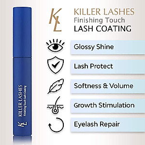 KL Killer Lashes Clear Mascara for Volumizing & Lengthening Eyelashes | Smudge Free Clear Lash Extension Coating for Nourishing Eyelash and Preventing Damage, 1 Fl. Oz, 60 Day Supply