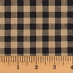 Primitive Black 5 Mini Buffalo Plaid 100% Cotton Homespun Fabric by JCS - Sold by The Yard