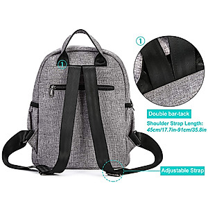 AmHoo Insulated Lunch Box Bag Reusable Cooler Backpack Double Zippers Waterproof Multiple Pockets Quilted For Women Hiking Beach Picnic Trip,Black