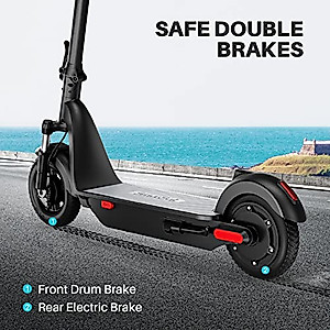 SmooSat MAX Folding Commuter Scooter for Adults, Electric, 500W Brushless Motor, Front Suspension, 30 Miles Real Range, Up to 18.6 MPH Speed, 10" Solid Tires, 264 lbs Max Load