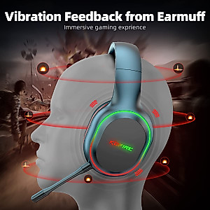 KOFIRE UG-05 Wireless Gaming Headset for PS5, PS4, Nintendo Switch, PC, 2.4Ghz Ultra Low Latency Bluetooth Gaming Headphones with Removable Mic, Soft Menory Earmuffs, 3.5mm Wired for Xbox Series