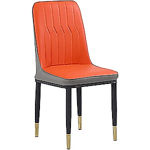 FIXARE Kitchen Dining Chairs Modern PU Leather High Back Padded Soft Seat Lounge Chair Metal Legs Living Room Chairs (Color : 3)