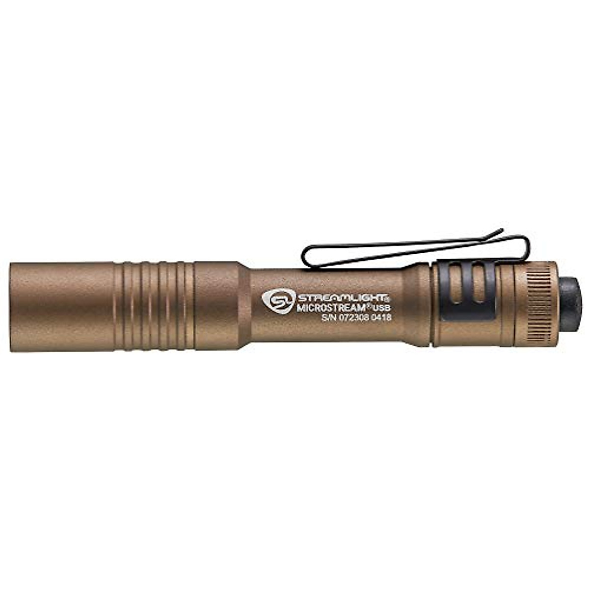 Streamlight 66608 MicroStream 250-Lumen EDC Ultra-Compact Flashlight with USB Rechargeable Battery, Clear Retail Packaging, Coyote