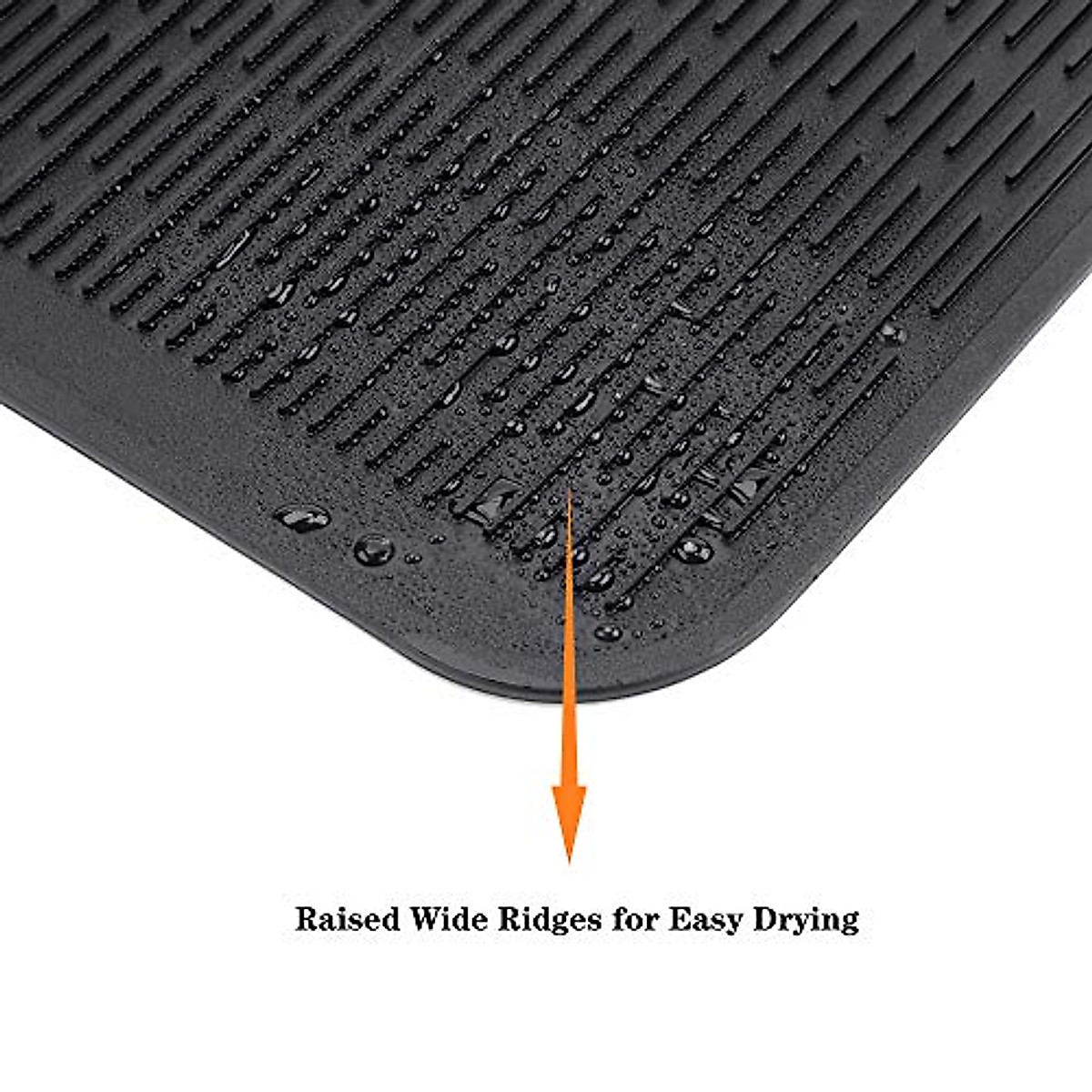 Piduules Eco-friendly Silicone Dish Drying Mat Large Reusable Non-slipping and Heat Resistant Dish Quick Drying Pad, Dishwasher Safe, Black XL 18”x15.8”