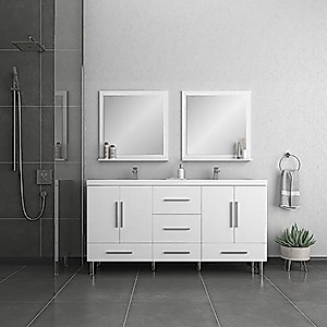 Alya Bath Ripley Bathroom Vanity, 72", White
