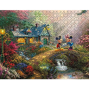 Ceaco - 4 in 1 Multipack - Thomas Kinkade - Disney Dreams Collection - Sleeping Beauty, Mickey & Minnie Mouse, Snow White & Seven Dwarfs, and Cinderella - (4) 500 Pieces Jigsaw Puzzles