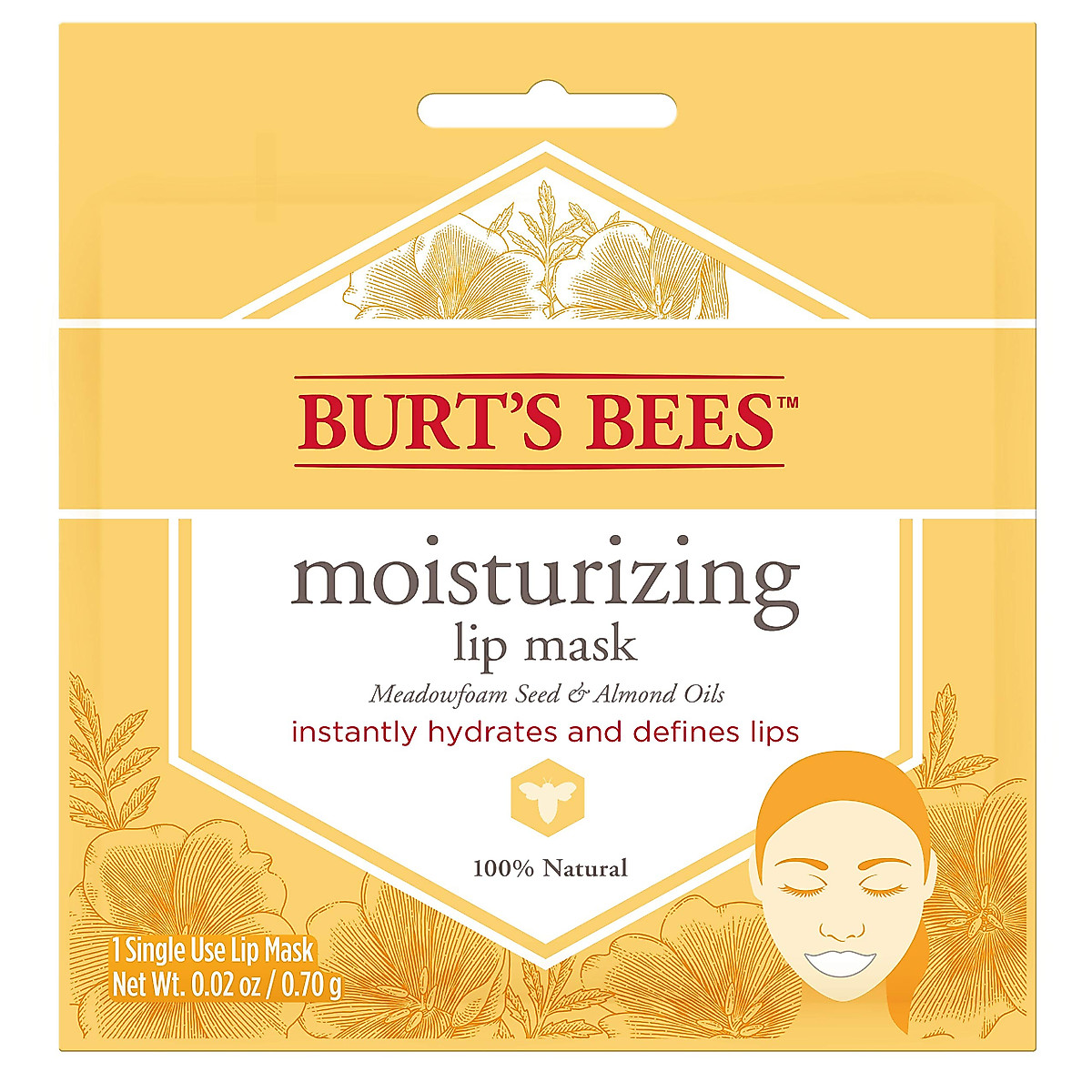 Burt's Bees Lip Masks Easter Basket Stuffers, Ultra Conditioning Lip Care Spring Gift for Women, for All Day Hydration, 100% Natural, Single Use (6 Count)
