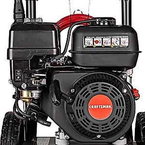 Craftsman CMXGWFN061200 3200 PSI Gas Pressure Washer, 2.4 GPM, Craftsman Engine, Includes Spray Gun and Wand, 4 QC Nozzle Tips, 1/4-in. x 25-ft. Hose, Red