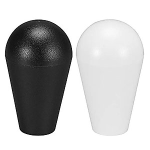 uxcell Ellipse Oval Joystick Head Rocker Ball Top Handle Arcade Game DIY Parts Replacement White Black 2Pcs