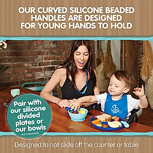 Chewbeads - Toddler Utensils Set - 4 Piece Baby, Kid or Toddler Silverware Set - Toddler Spoons and Forks Flatware - 100% Safe, BPA Free & Phthalate Free (Pink/Purple)