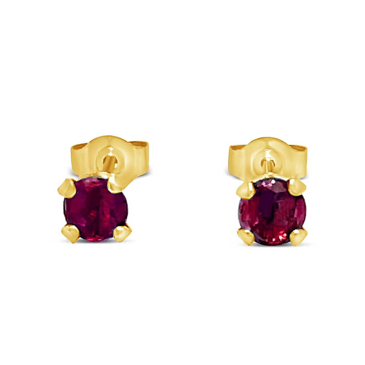 14k Yellow Gold Stud Earrings, Genuine Red Ruby Small Stud Earrings, 3mm Round Stud Earrings, July Birthstone For Women, Valentine's day, Mother's day, Anniversary, Birthday, Wedding