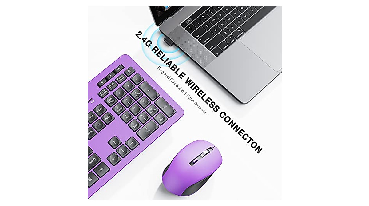 Quiet Wireless Keyboard Mouse Combo for Windows