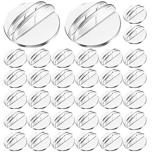 Harloon 100 Pcs Business Card Holder Desk Place Card Stands Translucent Card Props Clear Paper Miniature Bases Plastic Game Stands for Game Wedding Party Price Tags Menus Labels Photos Memo, 1 Inch