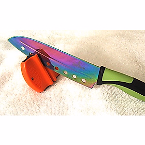 SiliSlick Ceramic Knife Sharpener - Professional Grade Sharpening Tool with 2 Stage Coarse, Medium, and Fine Grinding for Straight and Serrated Knives