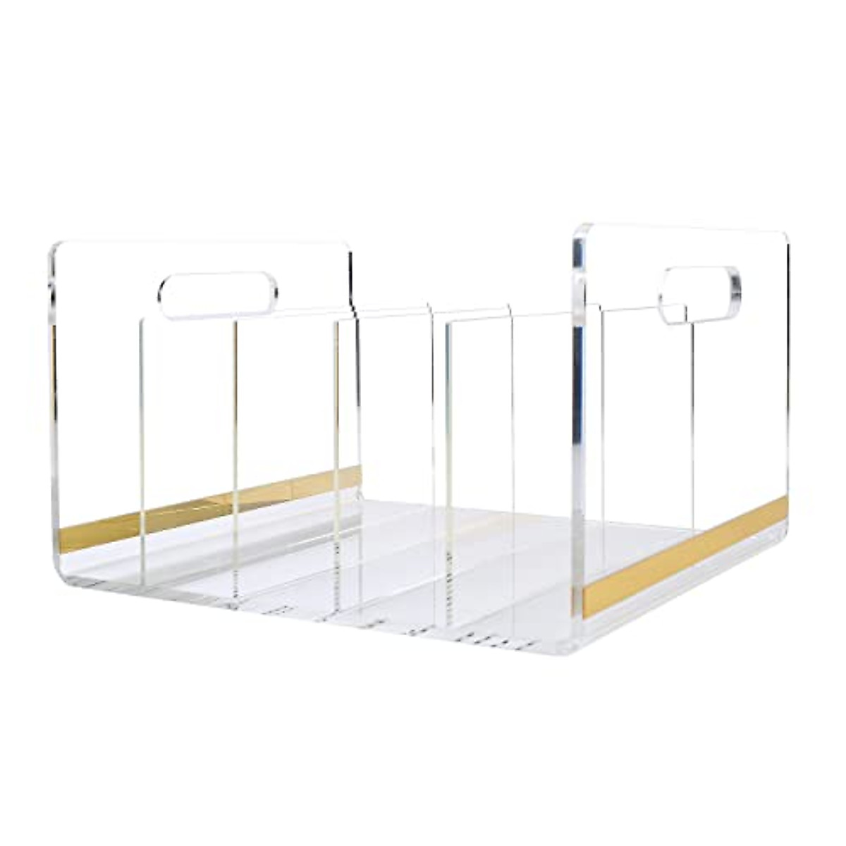 Acrylic File Sorter, 5 Sections Desk Plastic File Folder Rack,Clear Office File Organizer For Notebooks, Binders, Envelopes, Magazines CD (Magazine Holder)
